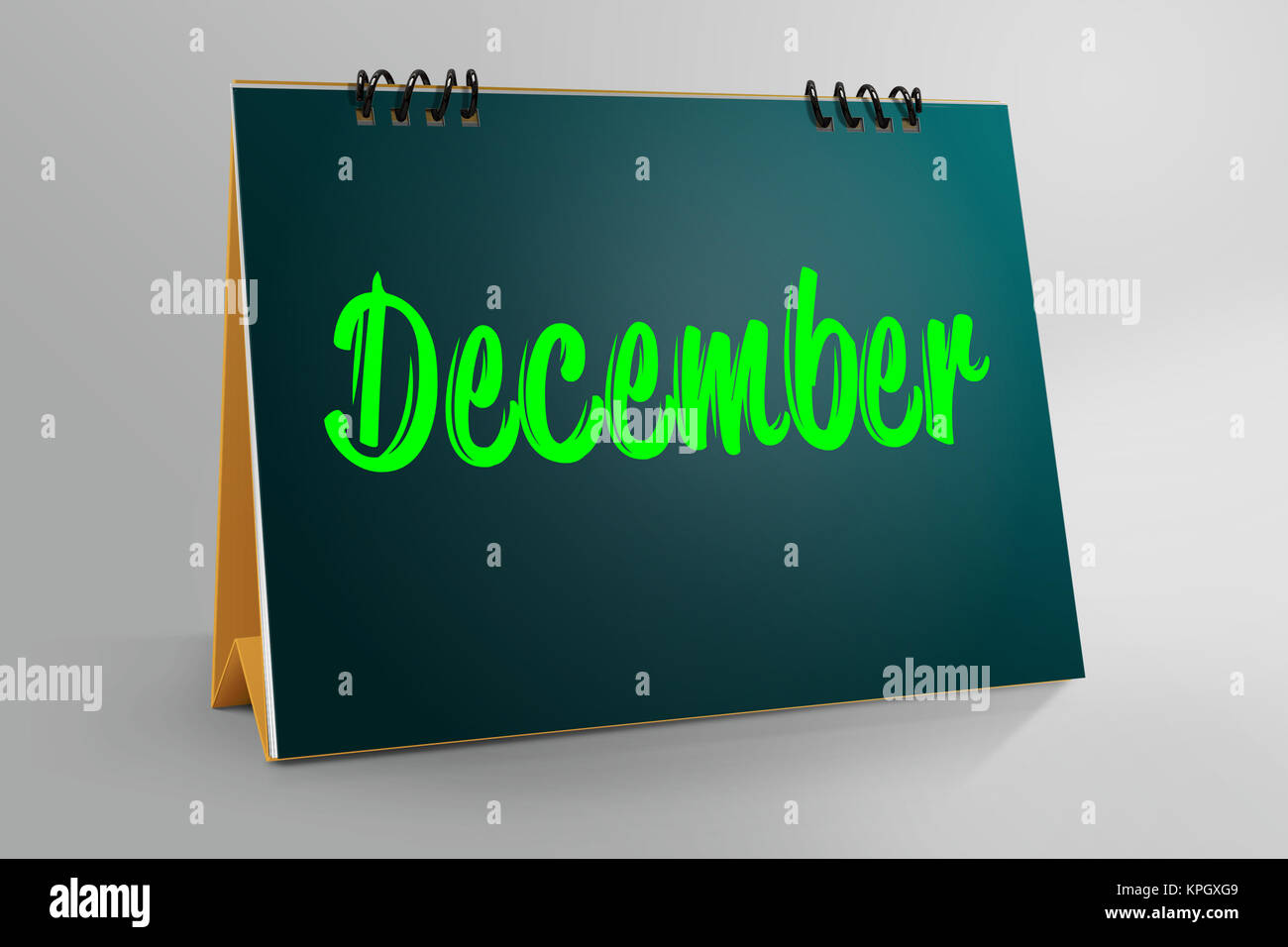 3D Illustration , December Written in Desktop Calendar Mock up Stock ...