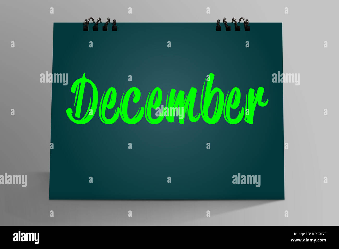 3D Illustration , December Written in Desktop Calendar Mock up Stock ...