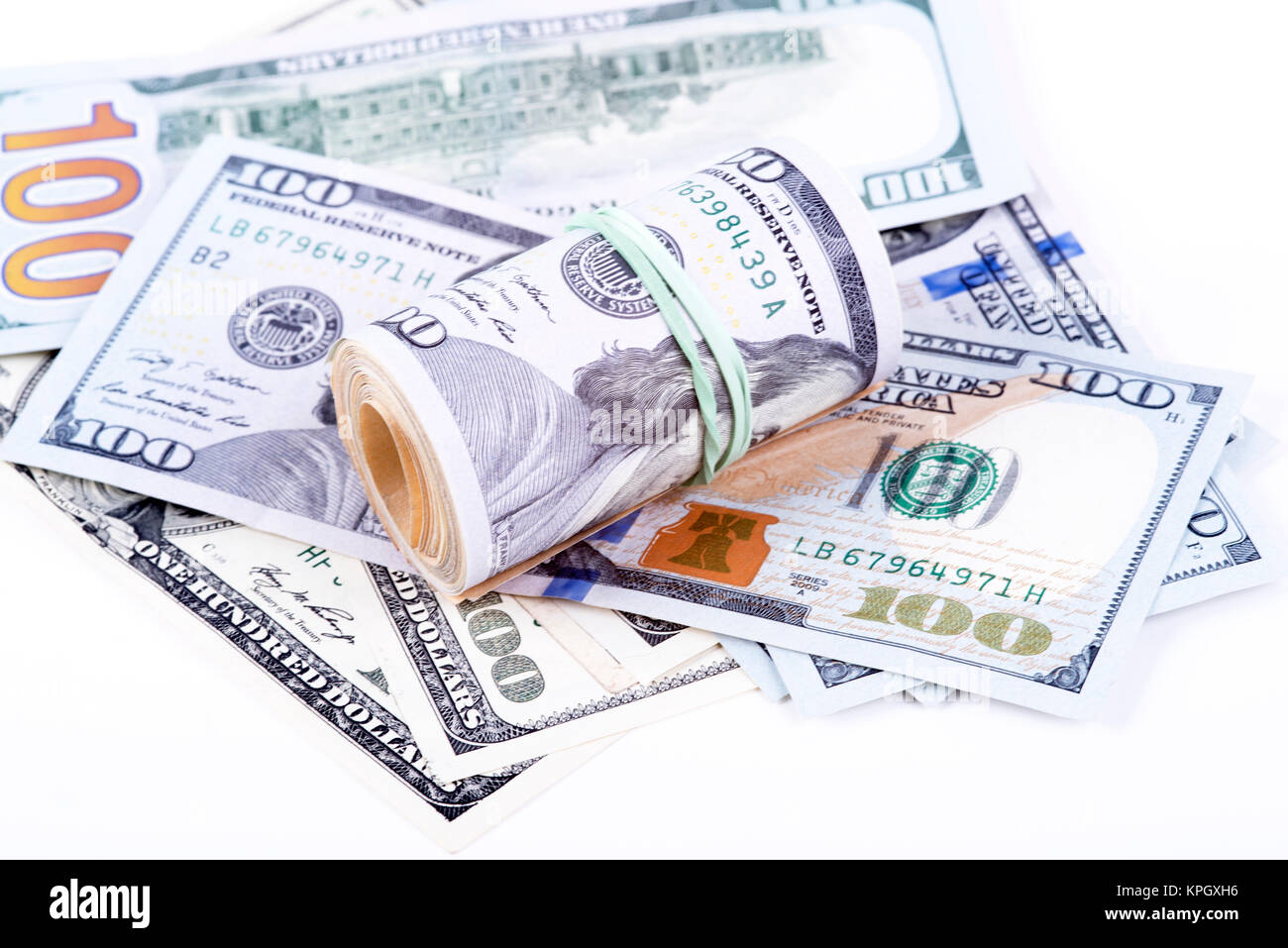 pictures of dollar banknotes on a white background Stock Photo - Alamy