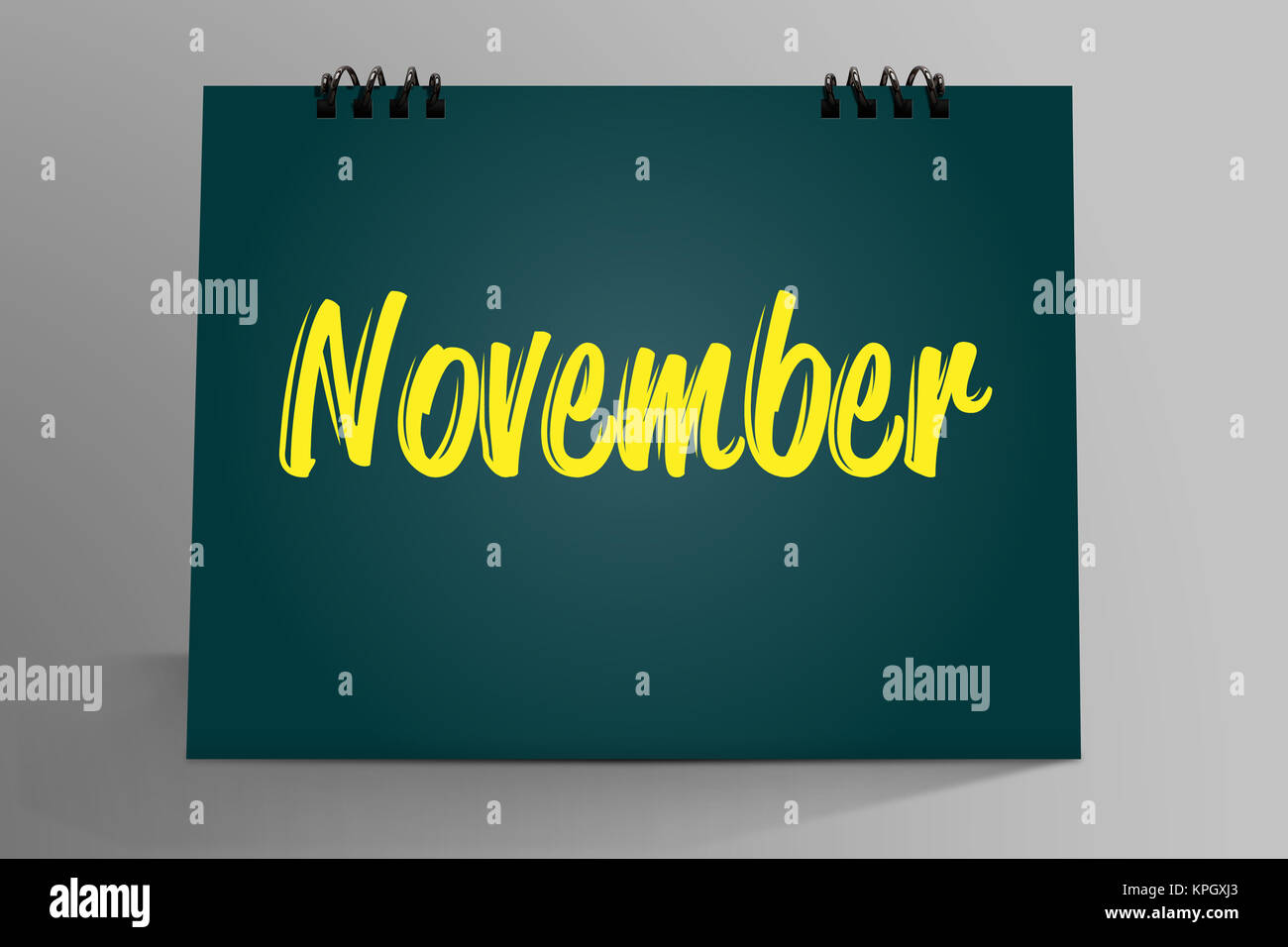 3D Illustration , November Written in Desktop Calendar Mock up Stock ...