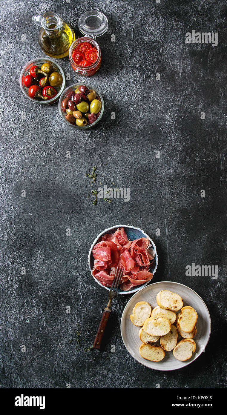 Ingredients for tapas Stock Photo - Alamy
