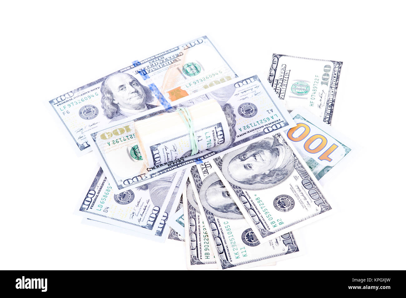 pictures of dollar banknotes on a white background Stock Photo - Alamy
