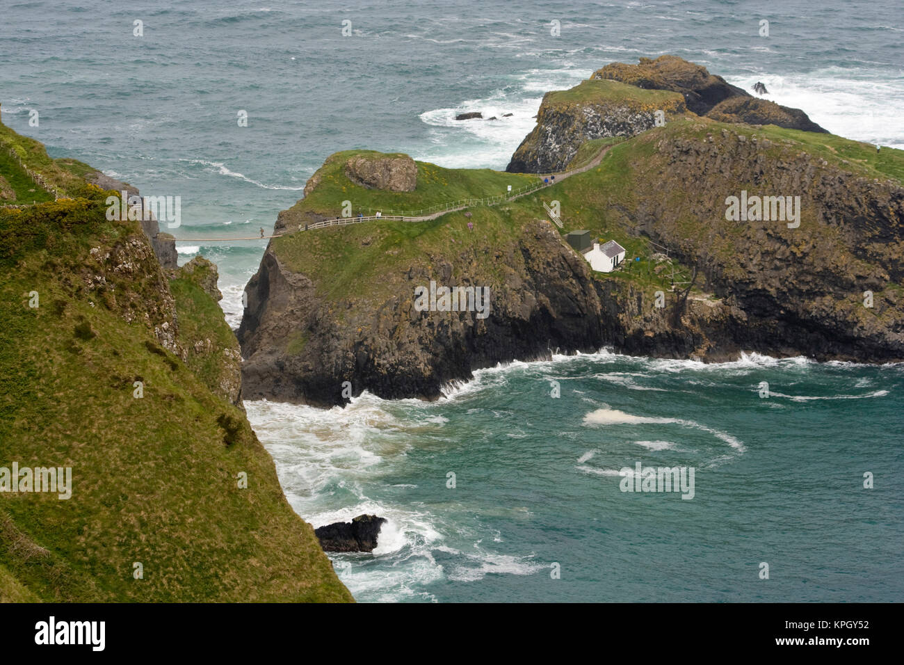 Northern Ireland coast, suspension bridge Stock Photo - Alamy
