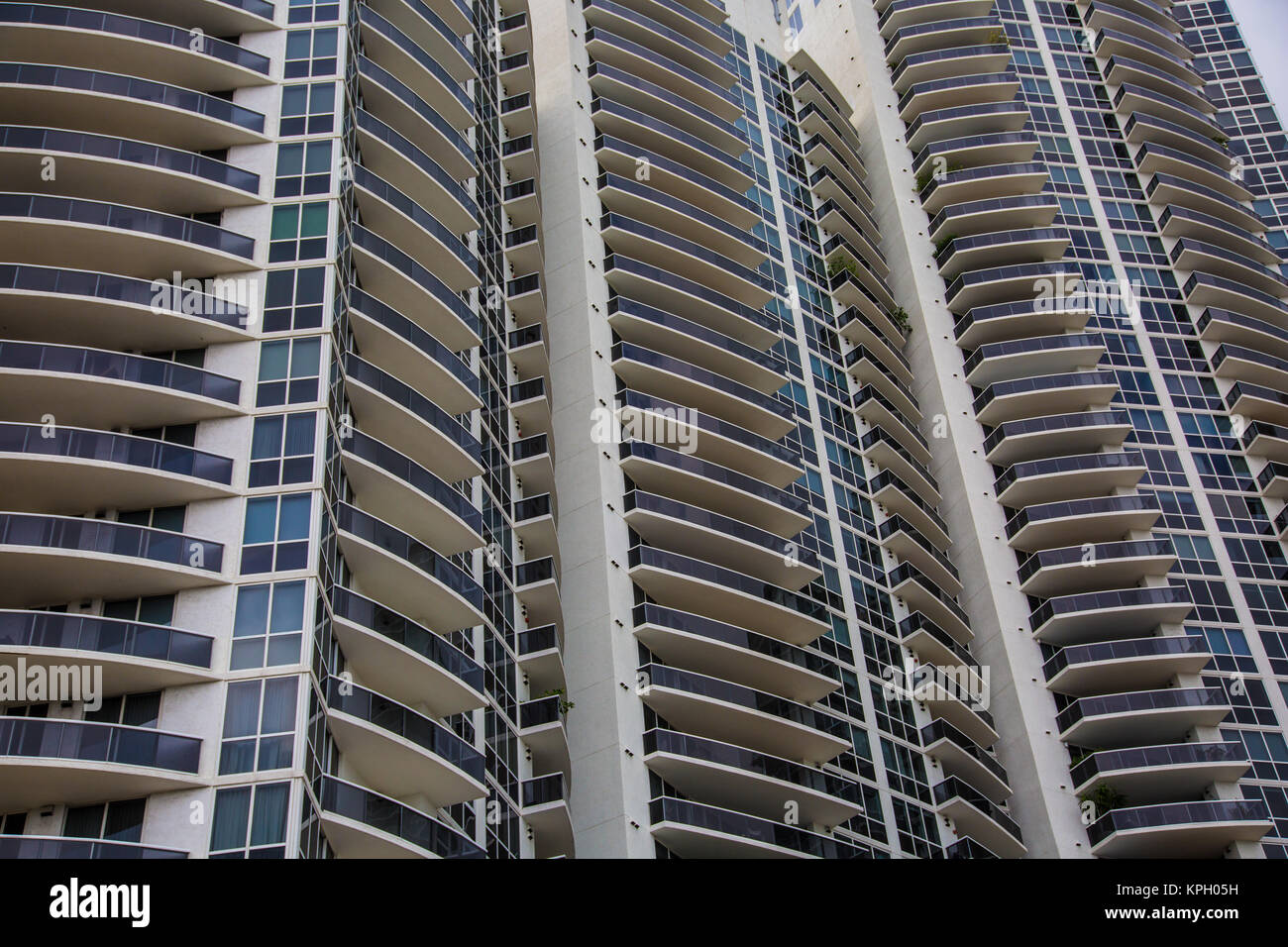 skyscraper - front with balconies - close Stock Photo - Alamy