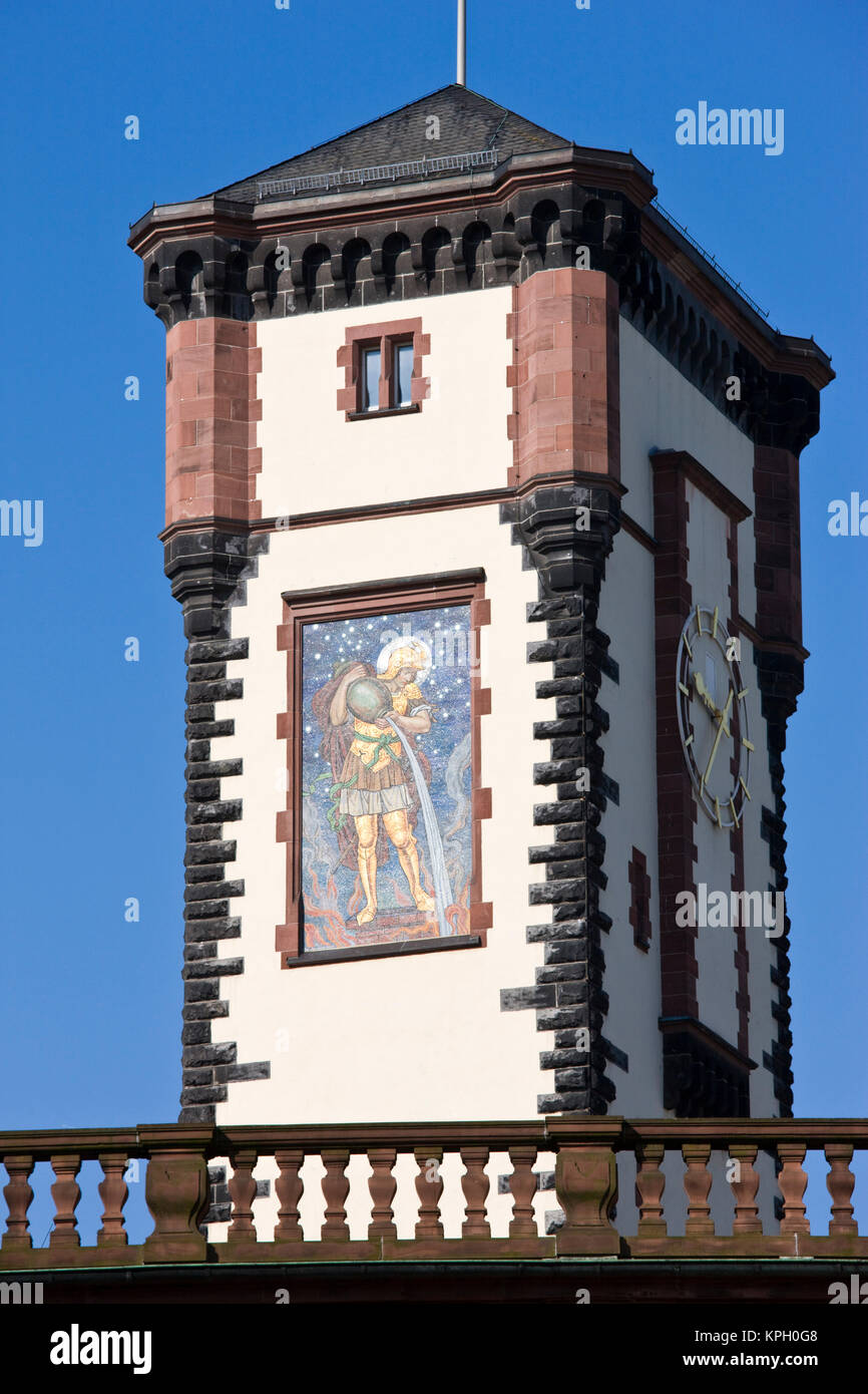 Germany, Hessen, Frankfurt am Main. Tower of the Romer, Frankfurt Town ...