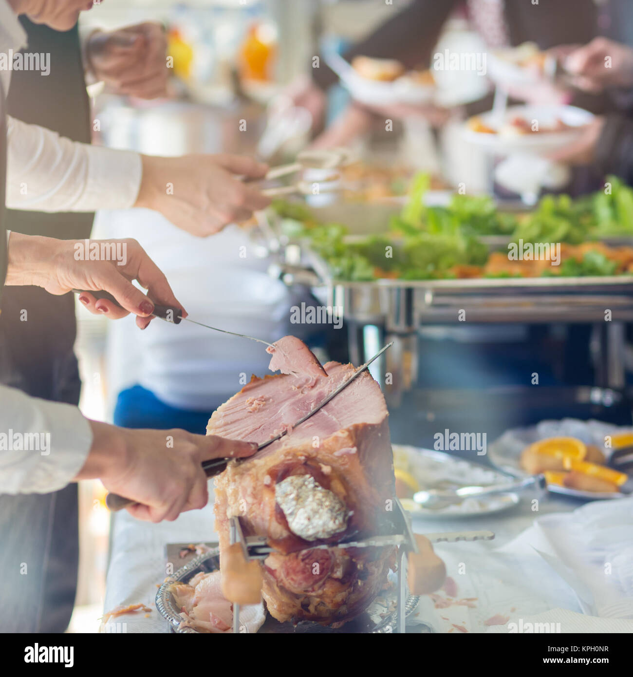 Banquet lunch break at conference meeting Stock Photo - Alamy