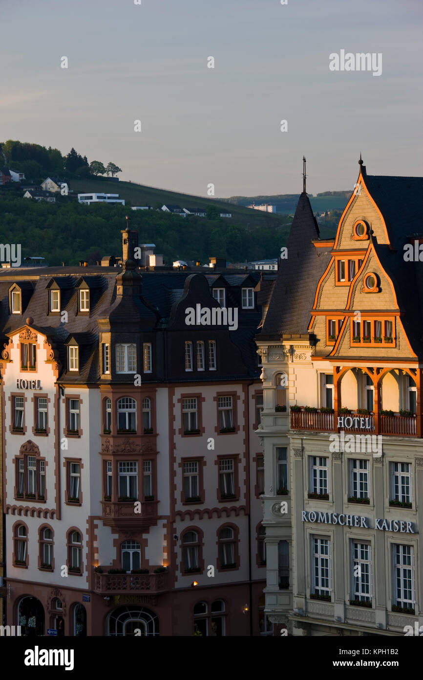 Germany, Rheinland-Pfaltz, Mosel River Valley, Trier. Town view, dawn ...