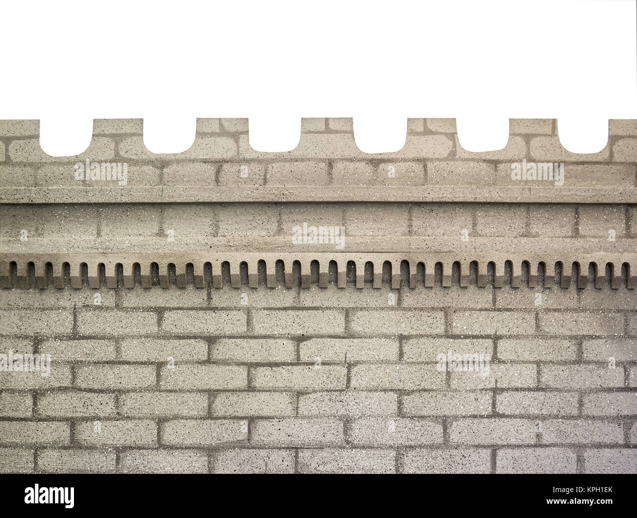 Castle wall isolated on white Stock Photo - Alamy
