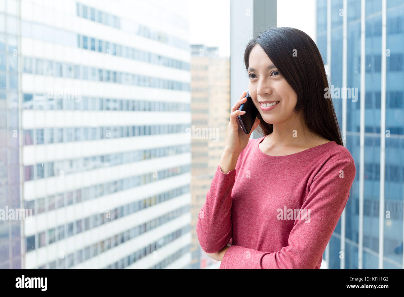 Woman with mobile cell phone Stock Photo - Alamy
