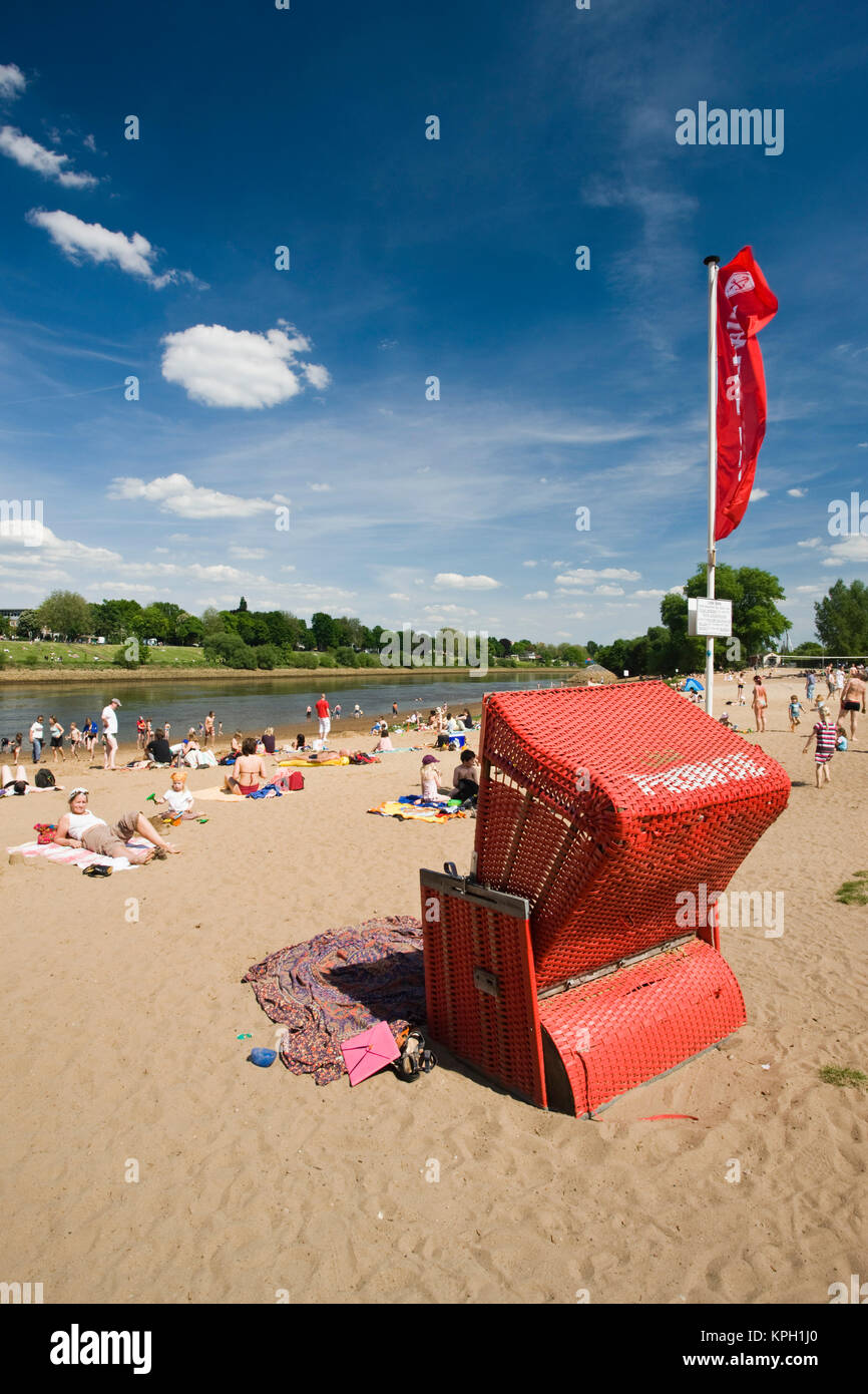 Germany, State of Bremen, Bremen, Badestrand. Beach on the Weser River ...