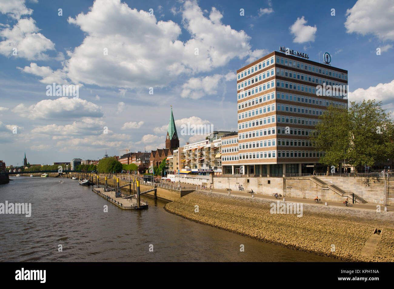 Germany, State of Bremen, Bremen. Weser River waterfront Stock Photo ...