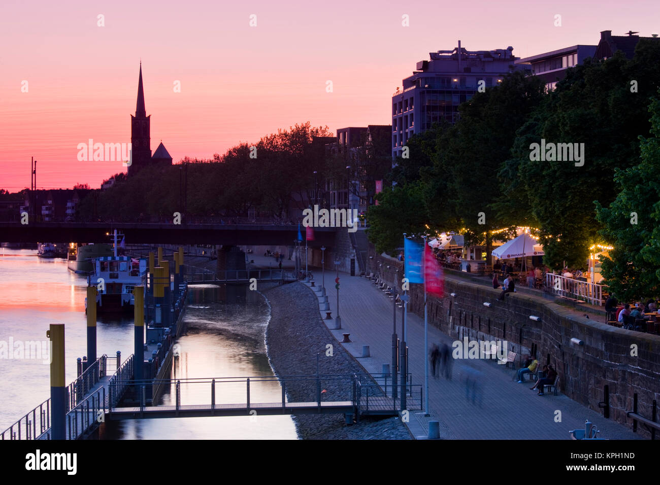 Germany, State of Bremen, Bremen. Weser River waterfront Stock Photo ...