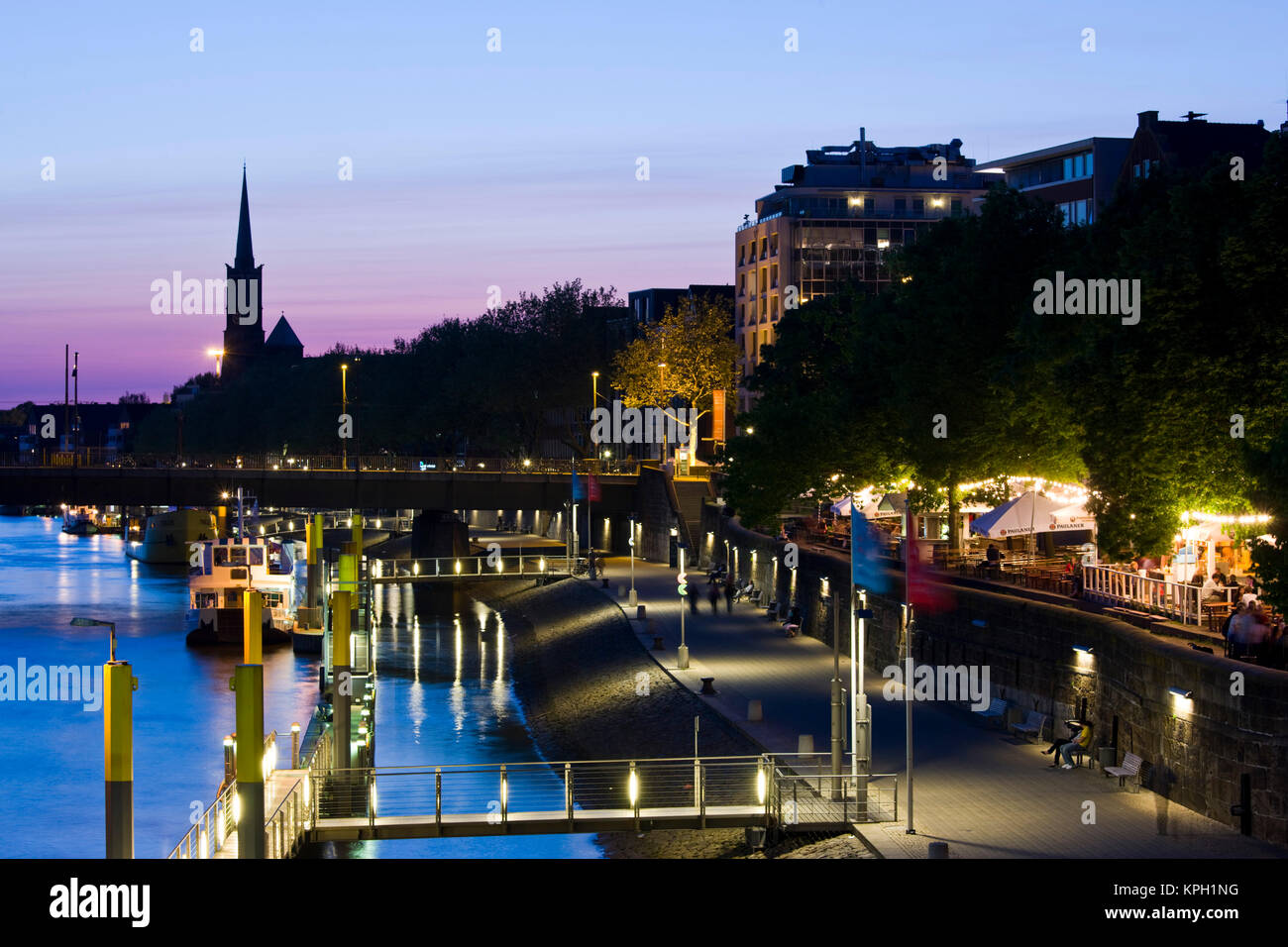 Germany, State of Bremen, Bremen. Weser River waterfront Stock Photo ...