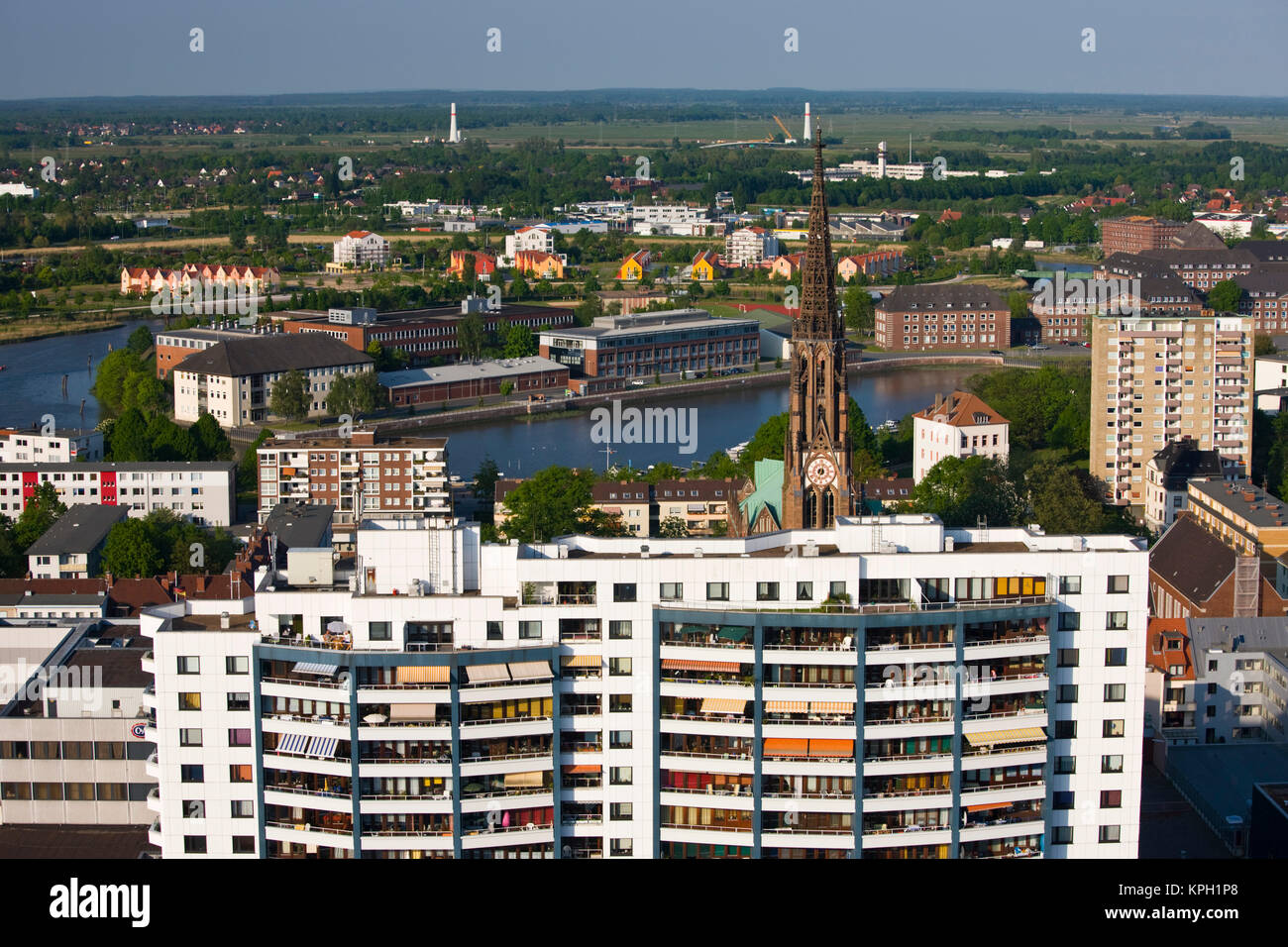 Germany, State of Bremen, Bremerhaven. Town view from Atlantic Sail ...