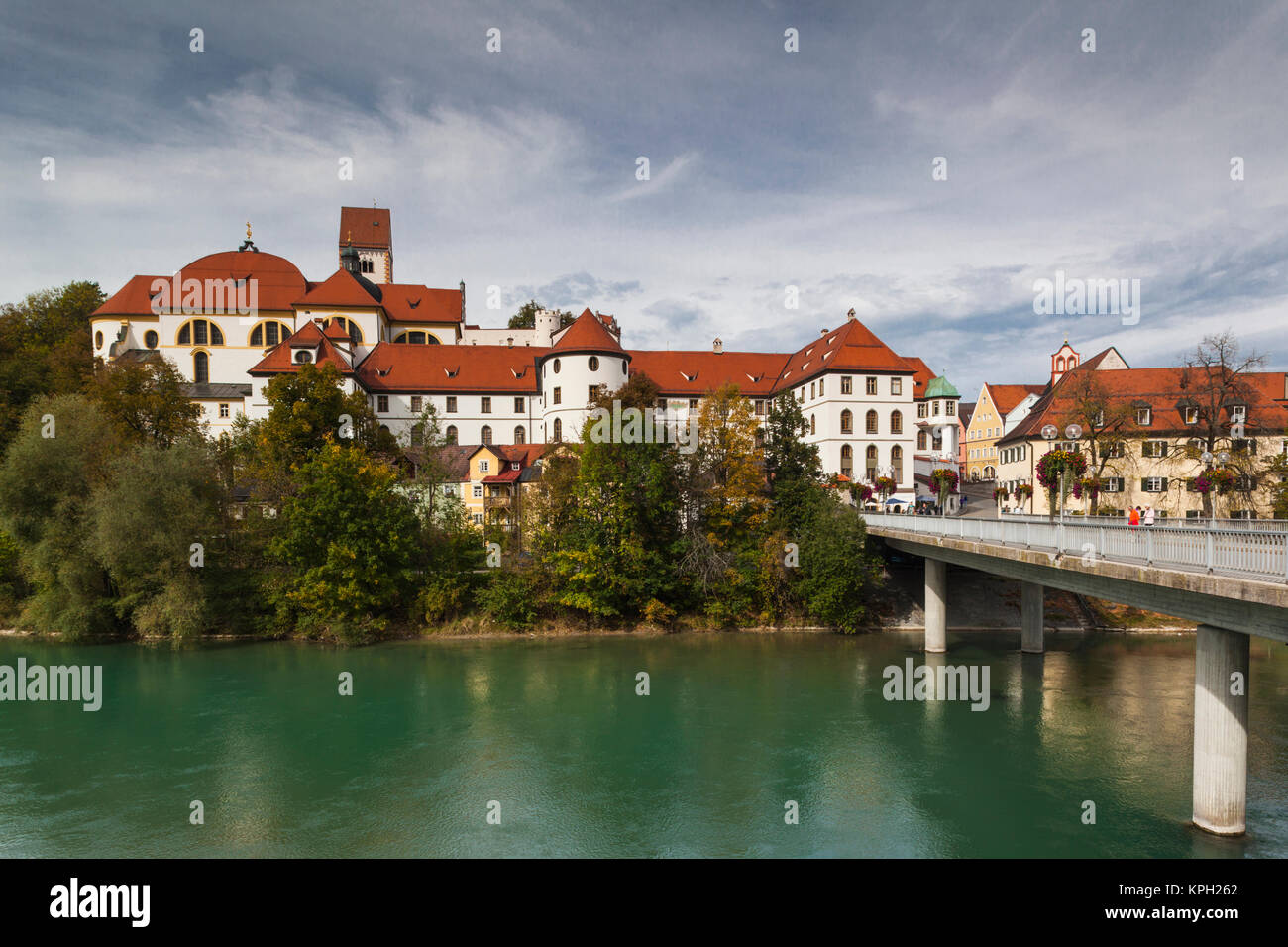 Germany, Bavaria, Fussen, St. Mang Abbey and the Hohes Scholoss Castle ...