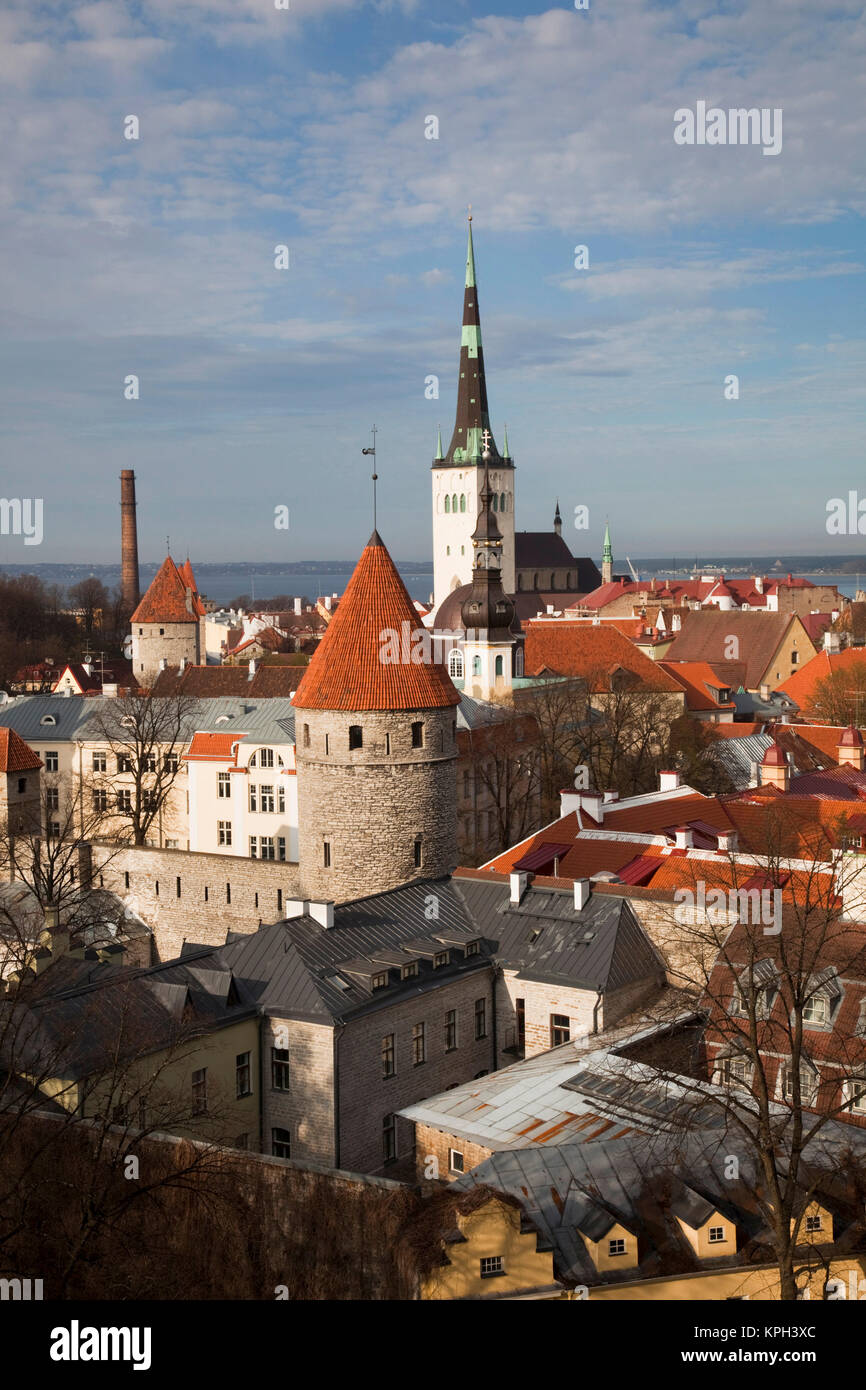 Estonia, Tallinn, Toompea area, view of Old Town from Toompea, late ...