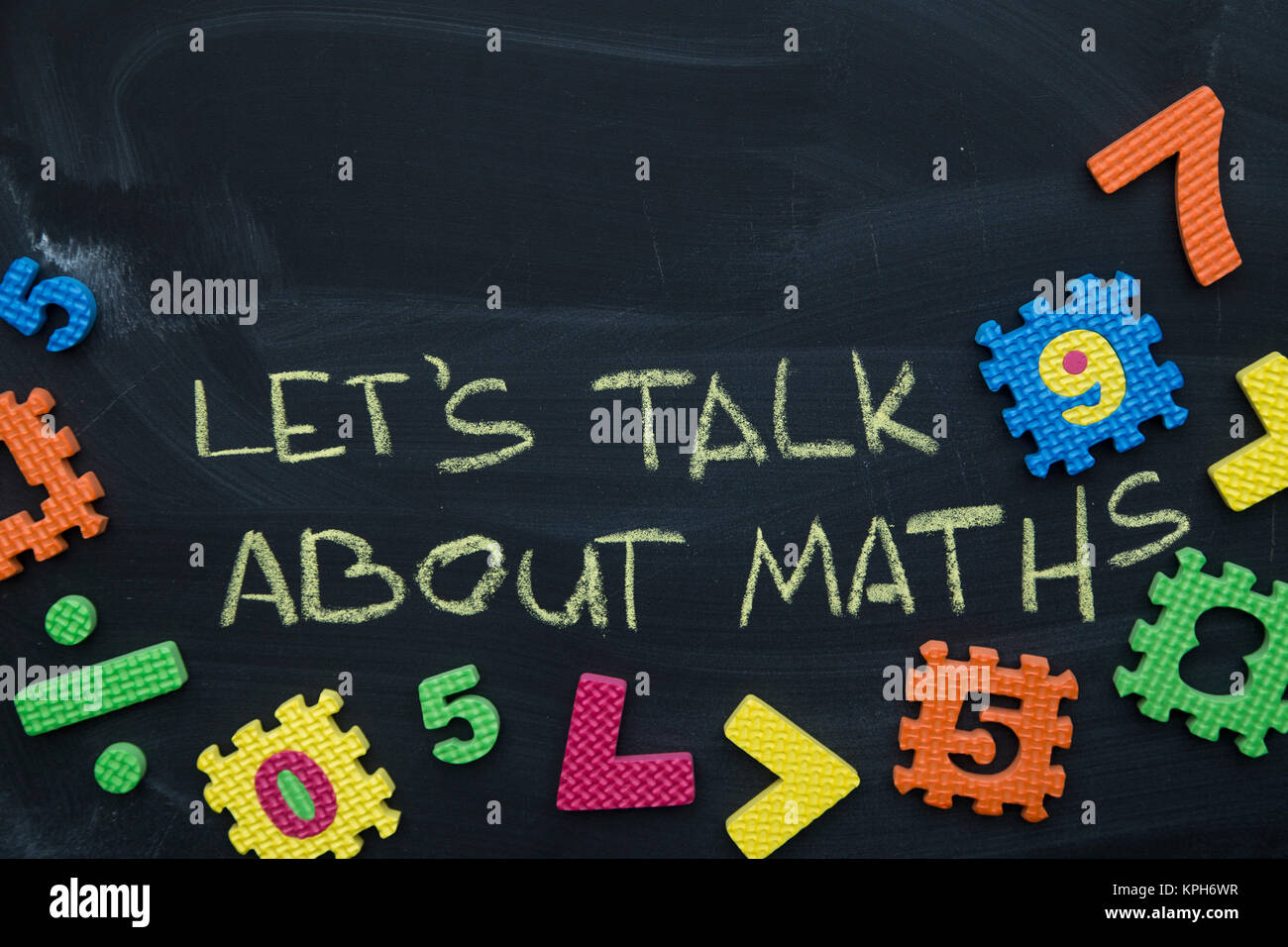 Let's talk about math inscribed on a blackboard with a frame of ...