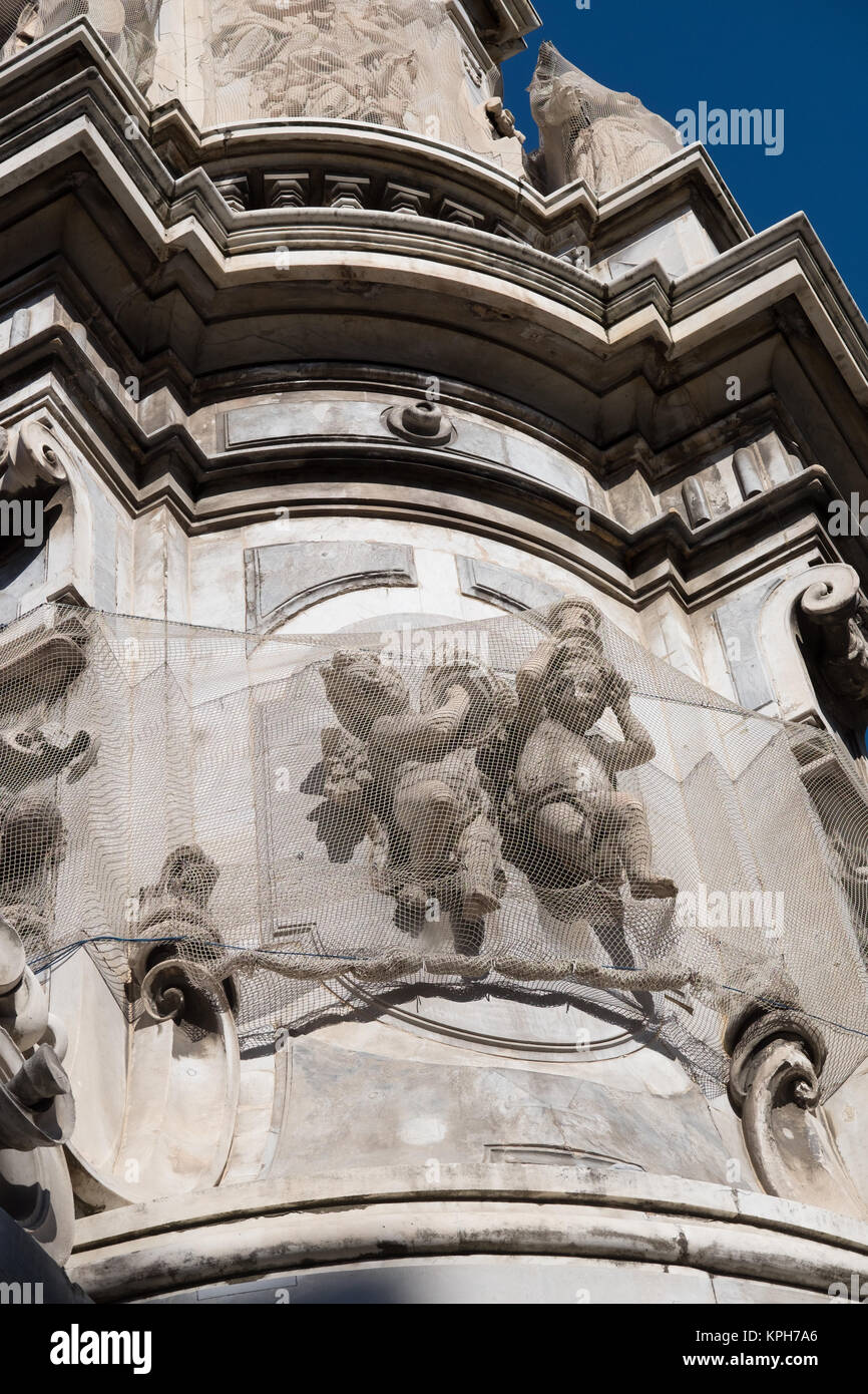 Piazza del Gesu Nuovo,historical landmark in the center, Naples, Italy ...