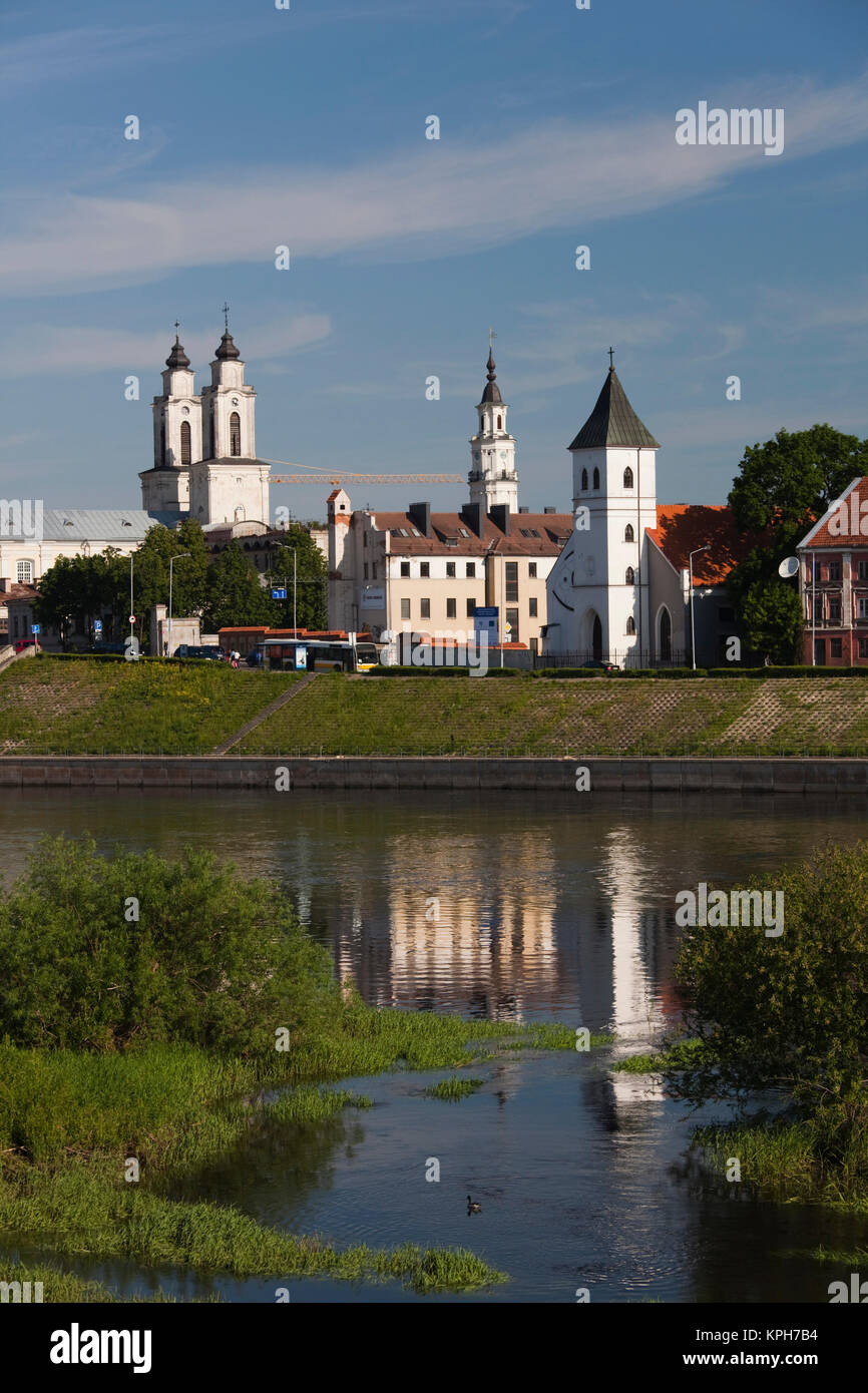 Lithuania, Central Lithuania, Kaunas, Old Town and Nemunas riverfront ...