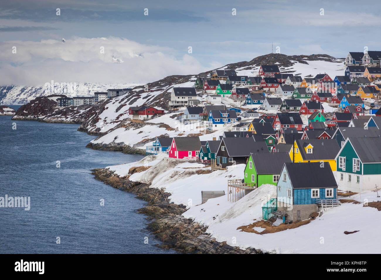 Greenland, Nuuk, city skyline with Sermitsiaq Mountain Stock Photo - Alamy