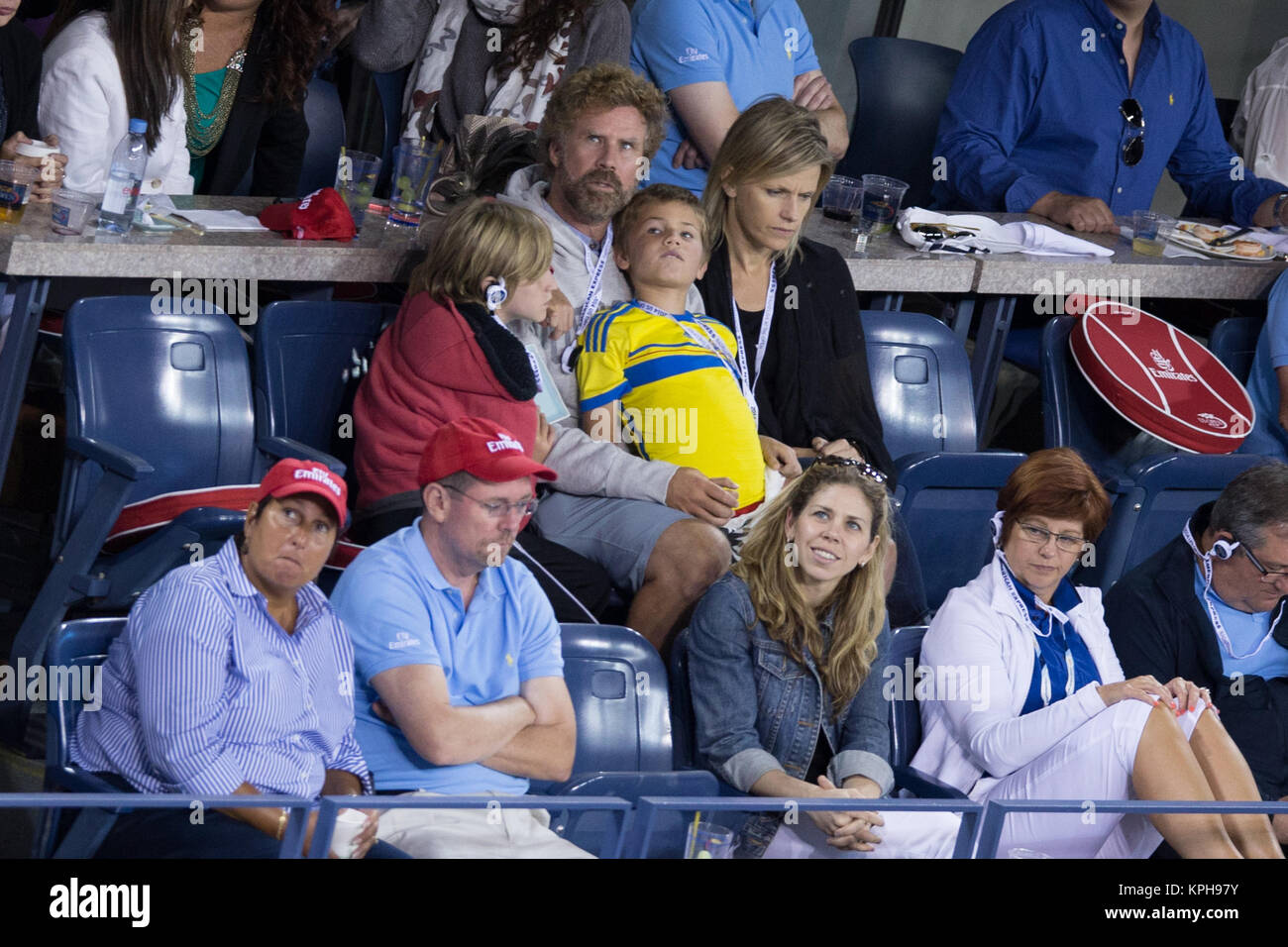 FLUSHING NY- AUGUST 29: Will Ferrell, Viveca Paulin, Magnus Ferrell ...