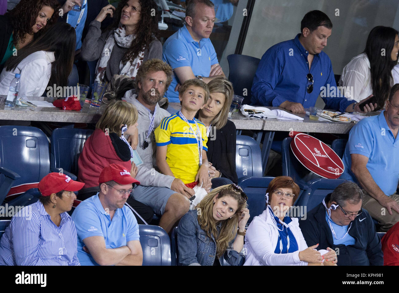 FLUSHING NY- AUGUST 29: Will Ferrell, Viveca Paulin, Magnus Ferrell ...