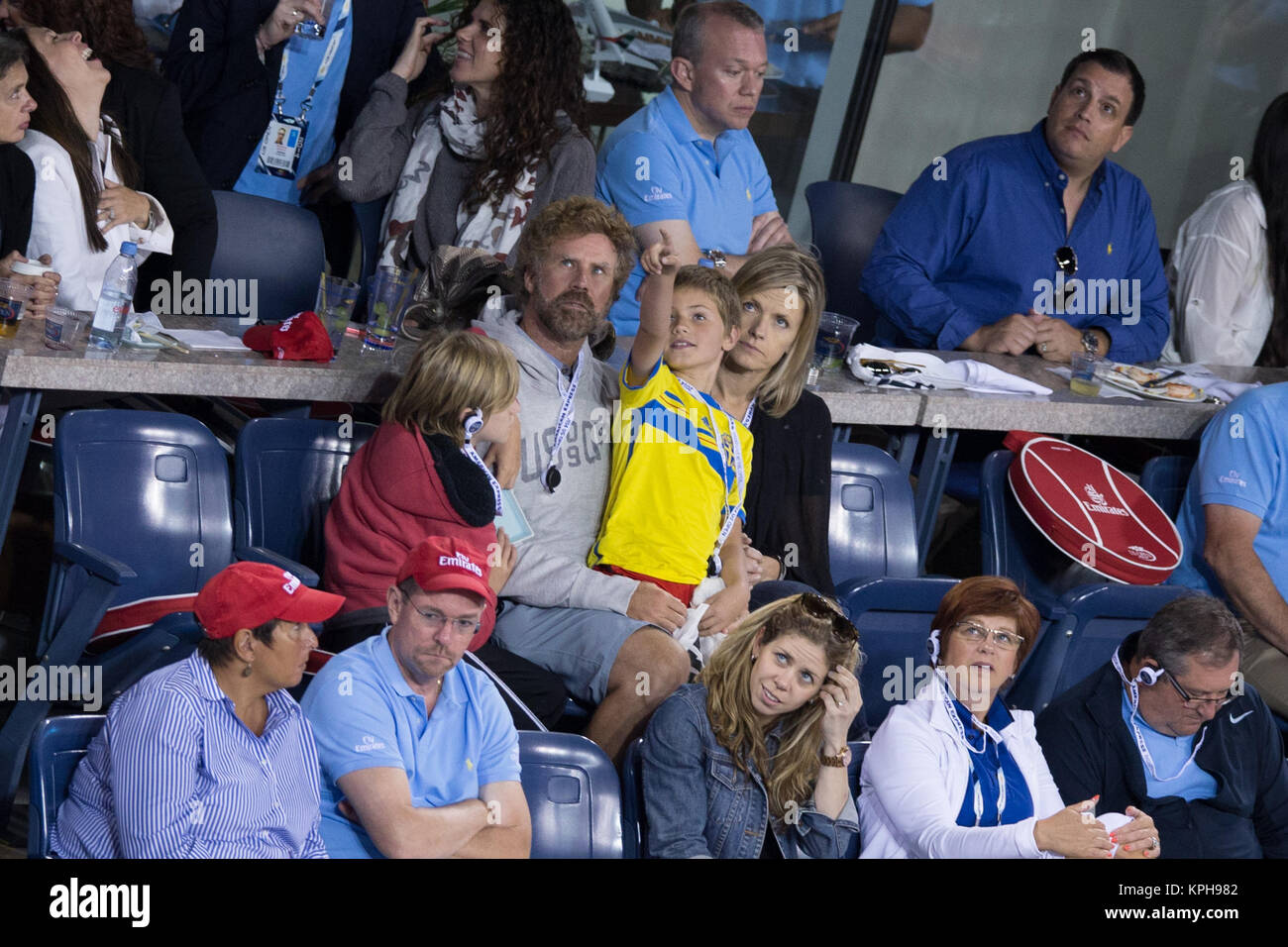 FLUSHING NY- AUGUST 29: Will Ferrell, Viveca Paulin, Magnus Ferrell ...