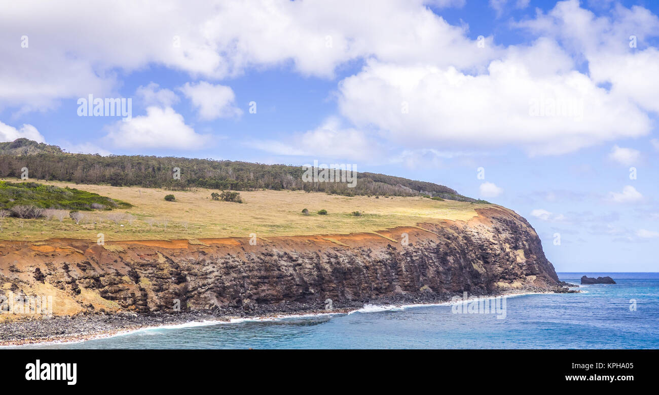 The Cliffs of the Easter Island Stock Photo - Alamy