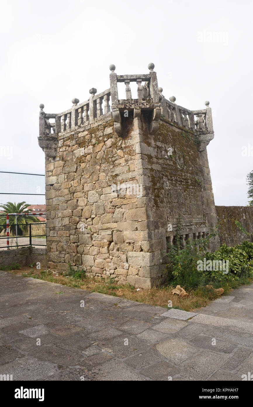 tower of walls in Cambados, Pontevedra province, Galicia, Spain Stock ...