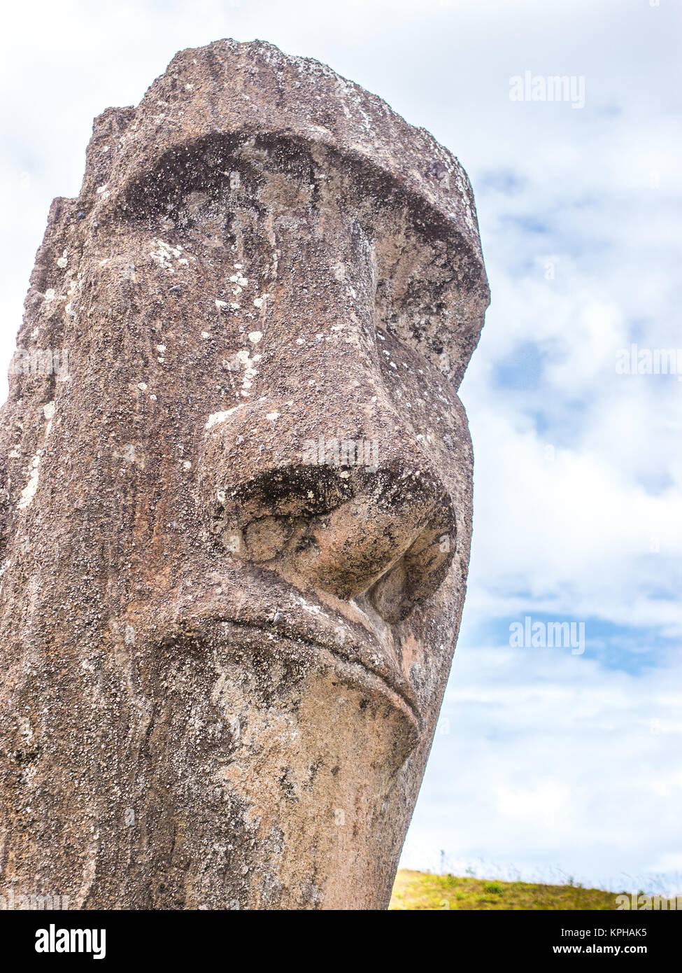 The face of an enormous moai in Easter Island, Chile Stock Photo - Alamy