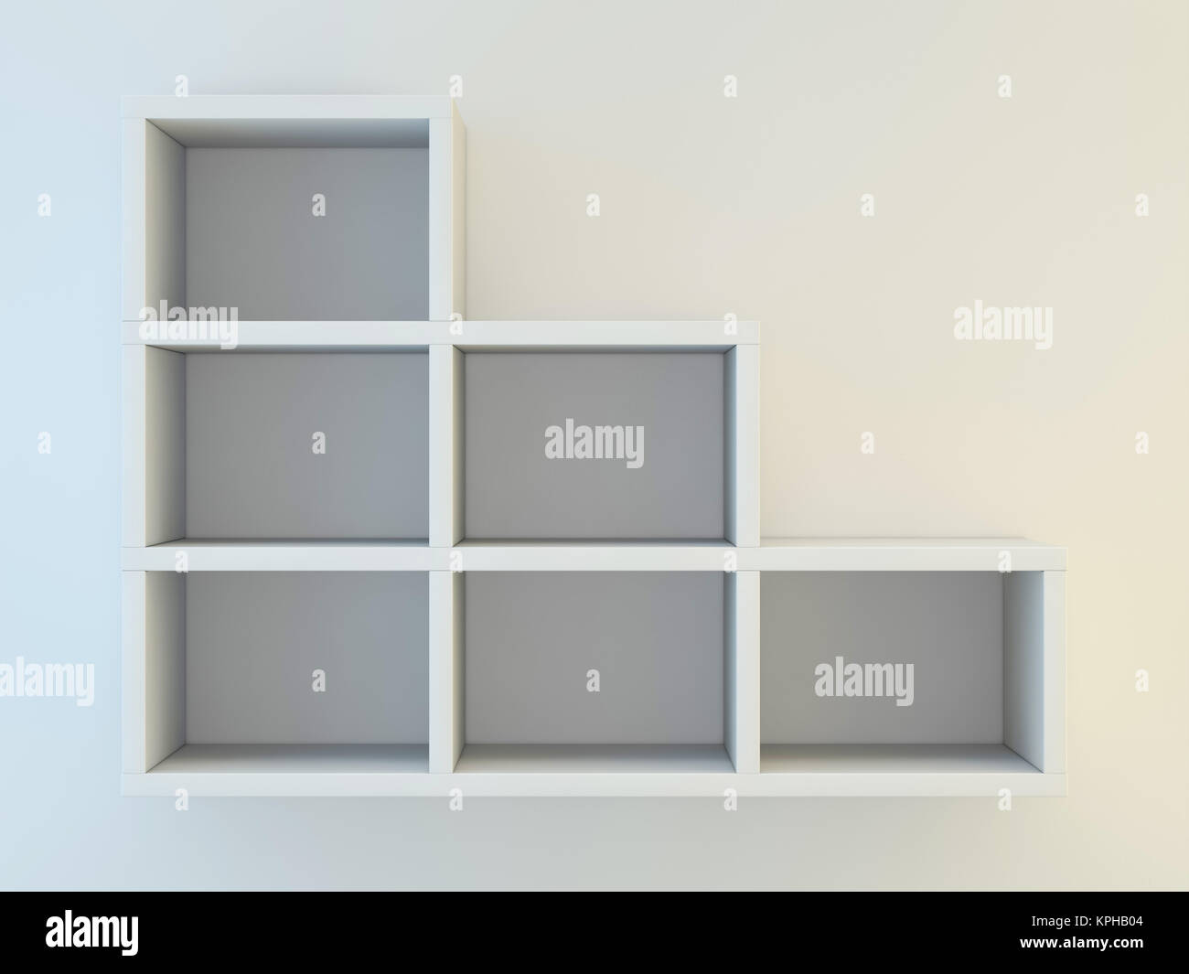White shelves for show case. 3D rendering Stock Photo - Alamy