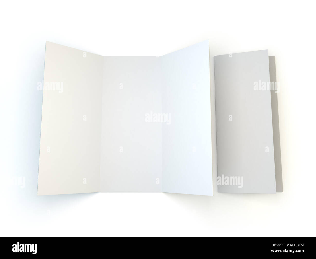 Leaflet white template paper. 3D rendering Stock Photo - Alamy