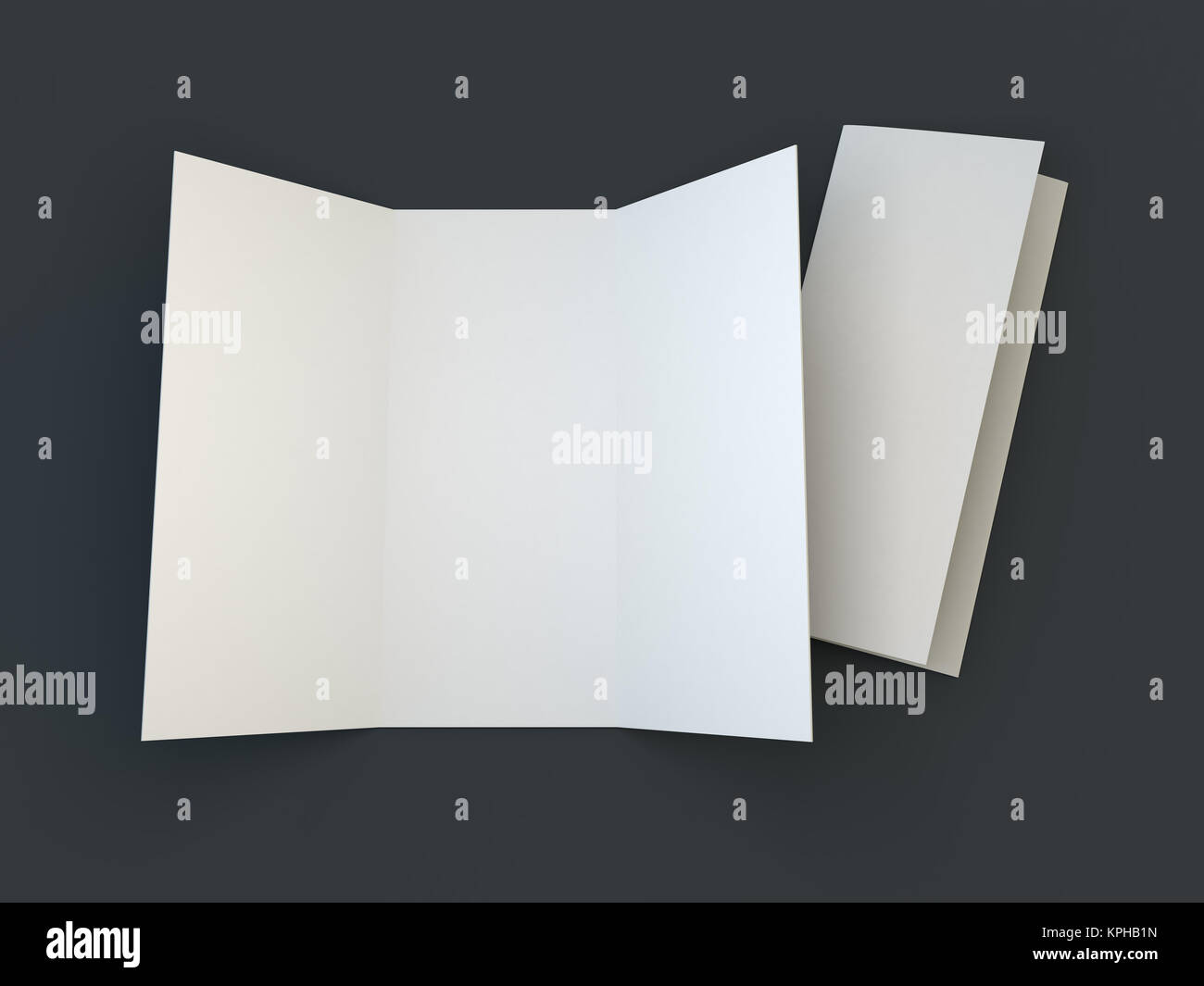 Leaflet white template paper. 3D rendering Stock Photo - Alamy
