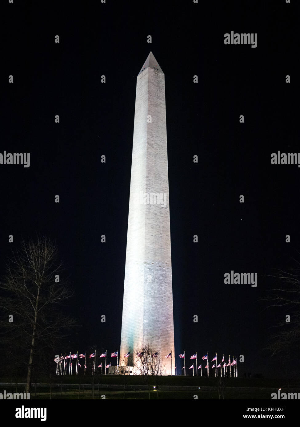 The Washington monument in a cold winter night Stock Photo - Alamy