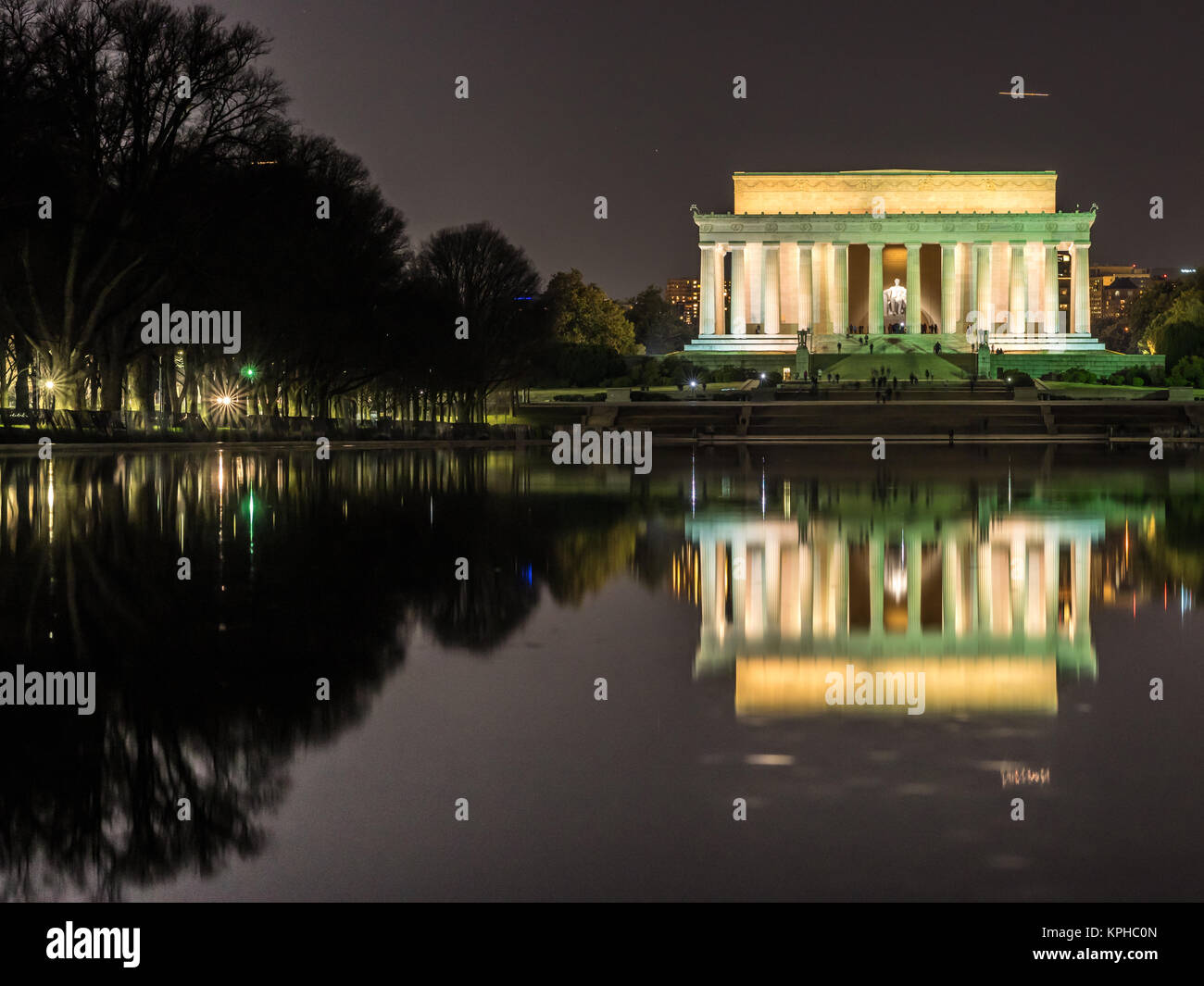 Reflections of the Lincoln memorial in the reflecting pool Stock Photo ...
