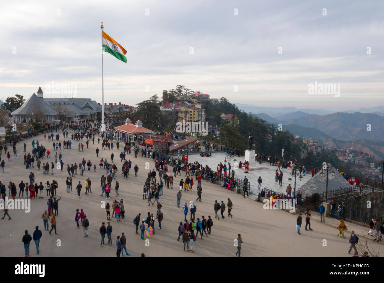 Crowd of people on the ridge in Shimla, India Stock Photo - Alamy