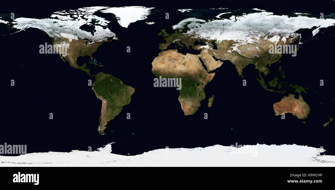 December Blue Planet flat image of the world from NASA Stock Photo - Alamy