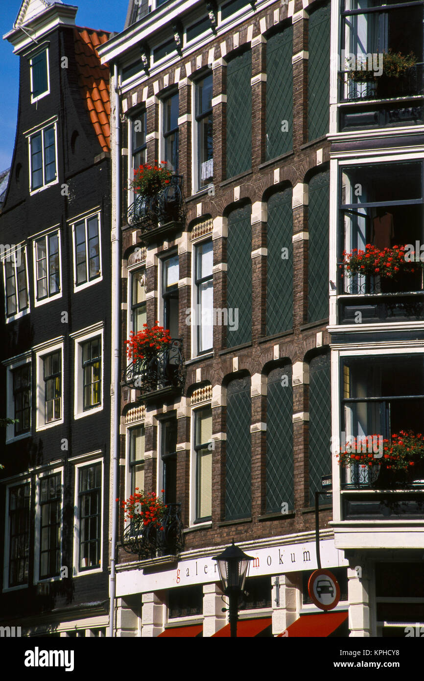 The Netherlands, North Holland, Amsterdam, traditional Dutch building ...