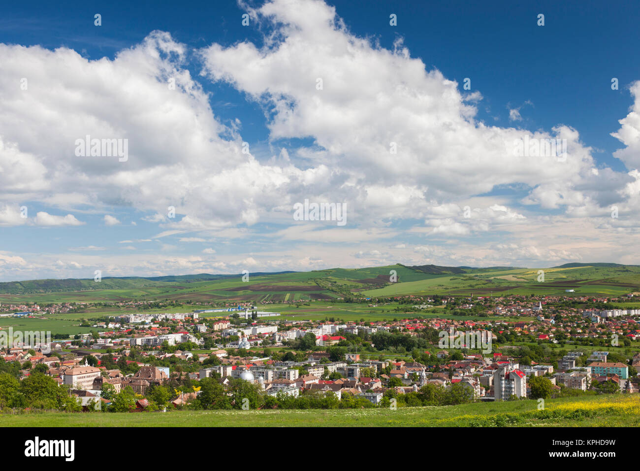 Romania, Transylvania, Tarnaveni, elevated town view Stock Photo - Alamy