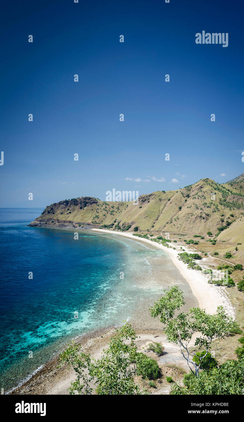 coast and beach view near dili in east timor leste from cristo rei hill ...