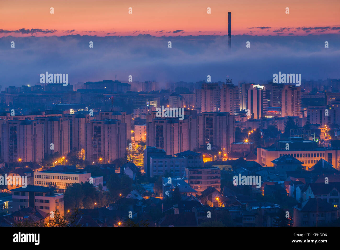 Romania, Transylvania, Brasov, new city and CET Brasov thermal energy ...