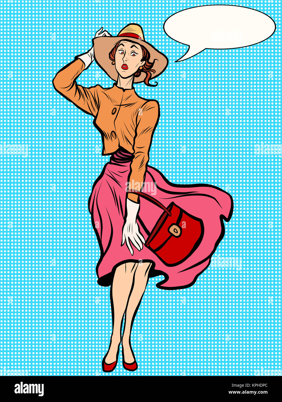 Beautiful lady in the wind Stock Photo - Alamy