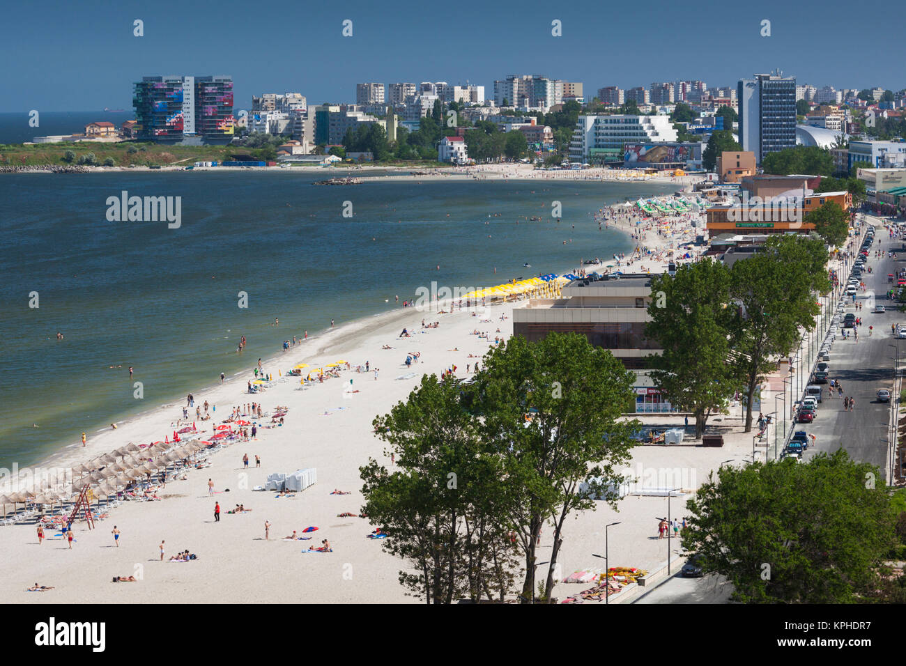 Romania, Black Sea Coast, Mamaia, elevated beach view Stock Photo - Alamy
