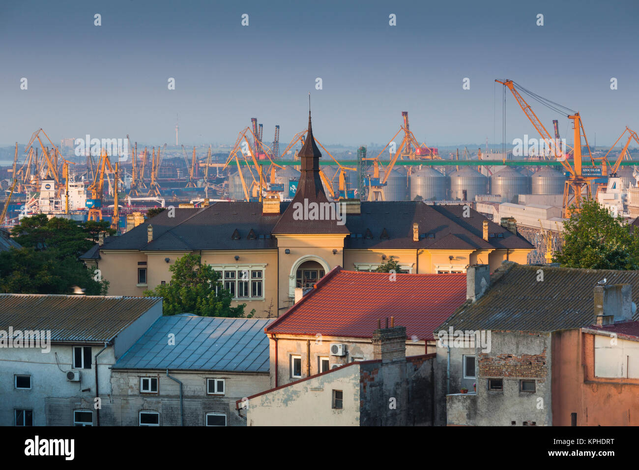 Romania, Black Sea Coast, Constanta, elevated view of the Constanta ...