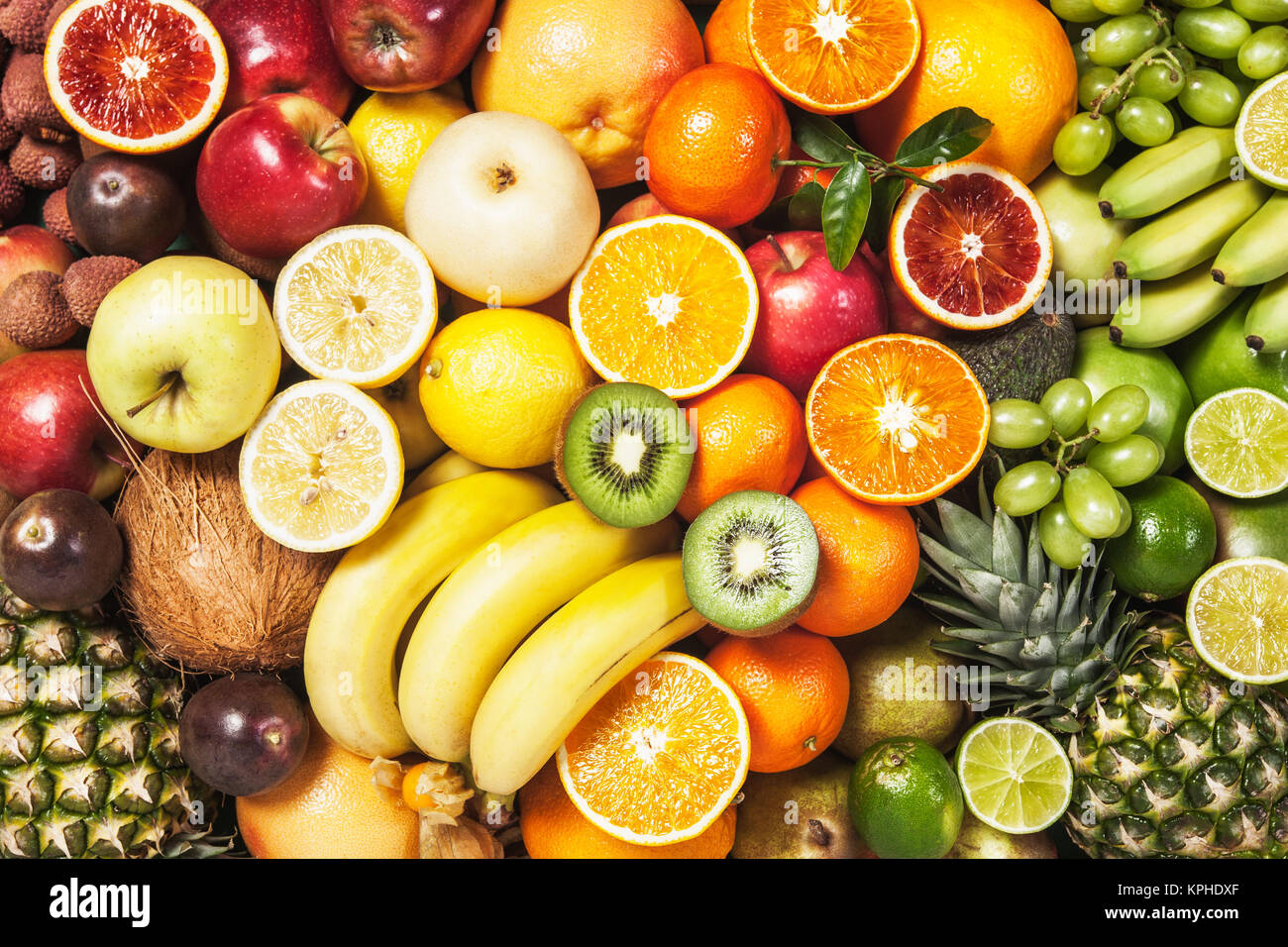 Fresh fruit background. Healthy eating and dieting concept. Winter ...