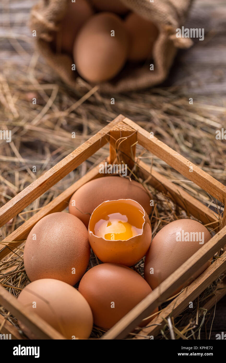 Fresh brown eggs Stock Photo - Alamy