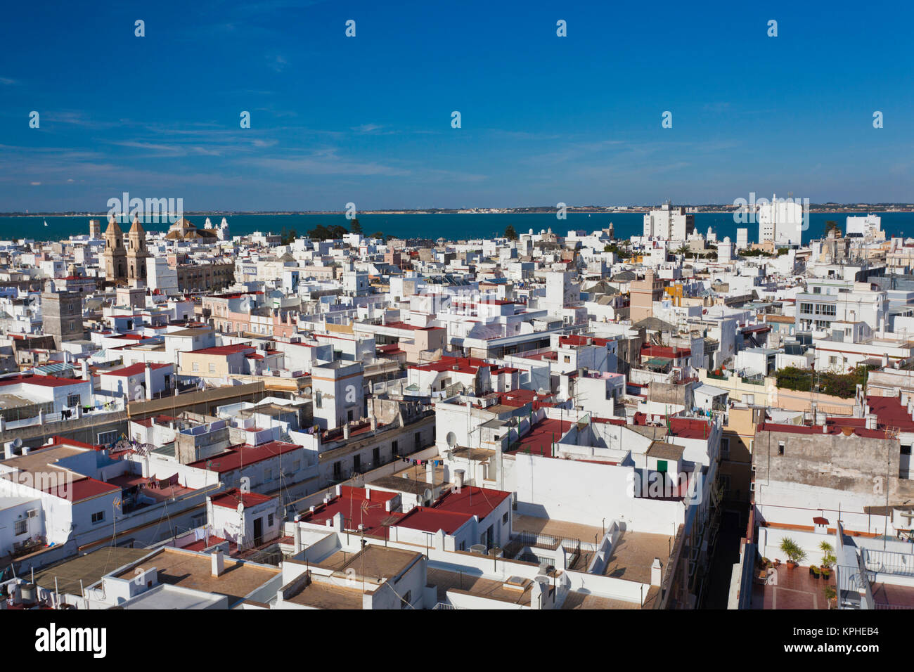 Spain, Andalucia Region, Cadiz Province, Cadiz, elevated city view from ...
