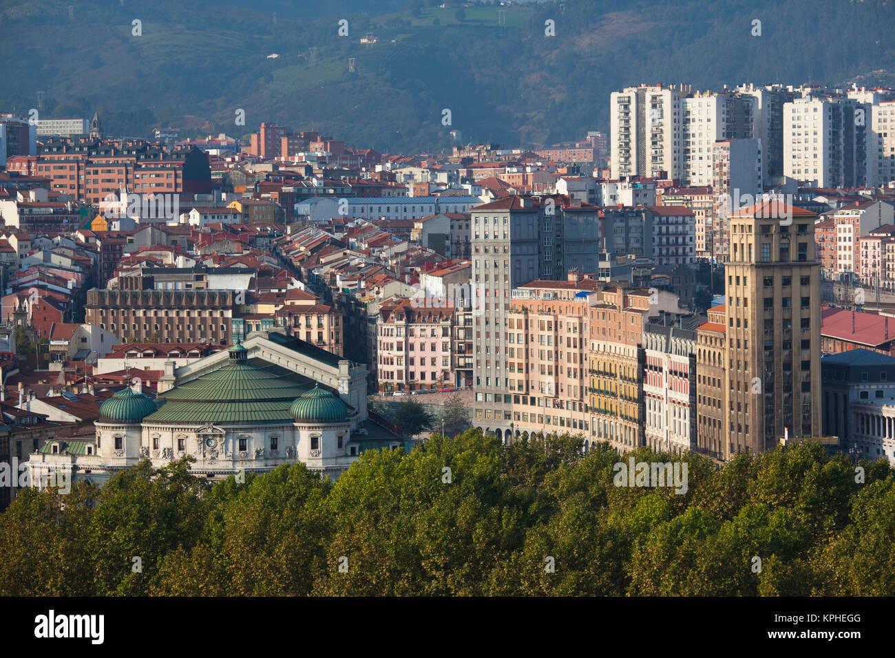 Spain, Basque Country Region, Vizcaya Province, Bilbao, elevated view ...