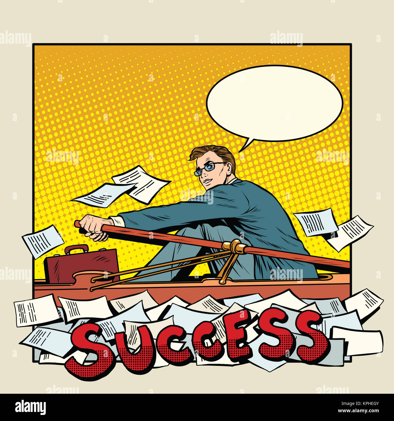 businessman rowing boat to success Stock Photo - Alamy
