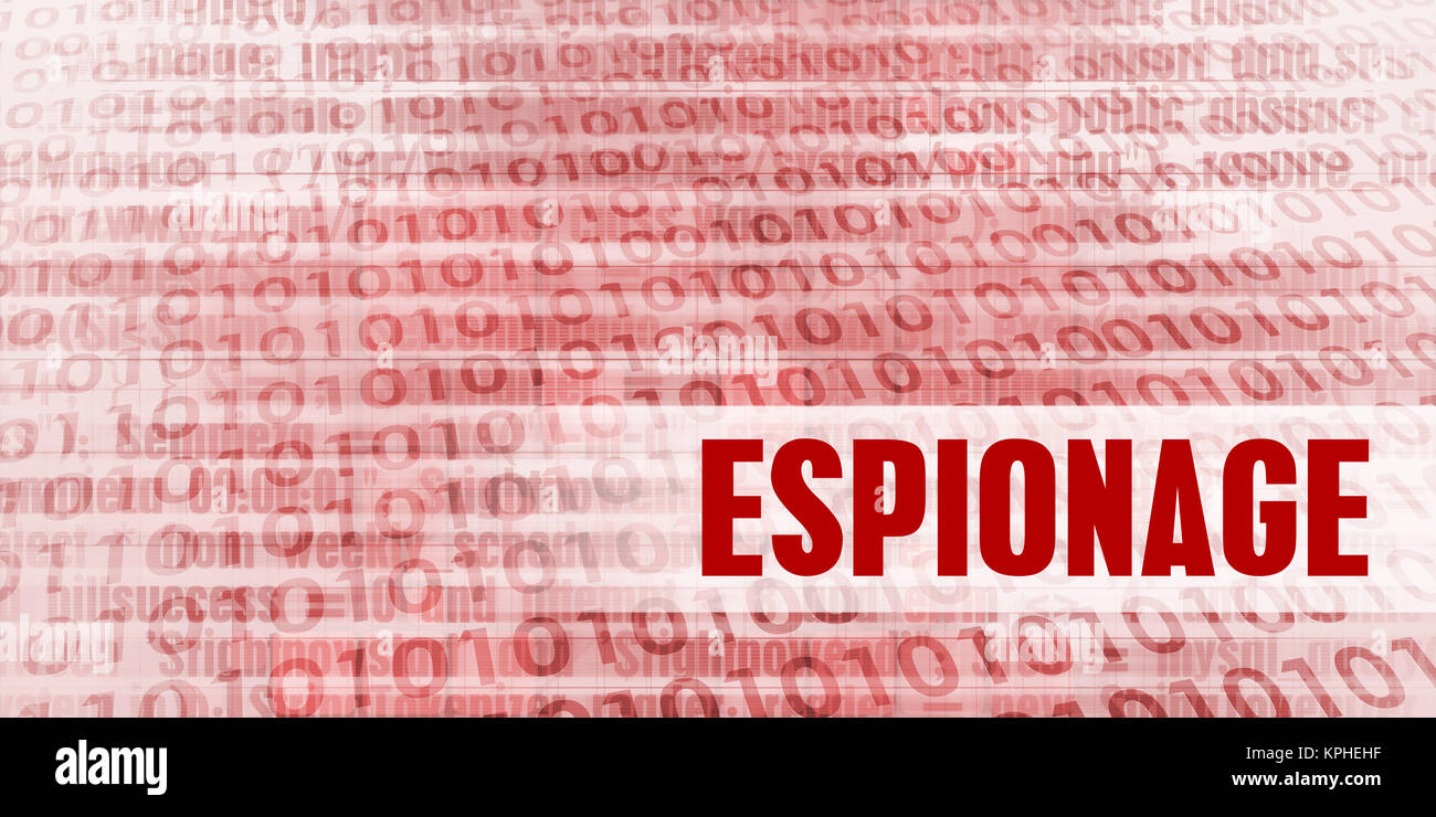 Espionage Alert on a Red Binary Danger Background Stock Photo - Alamy